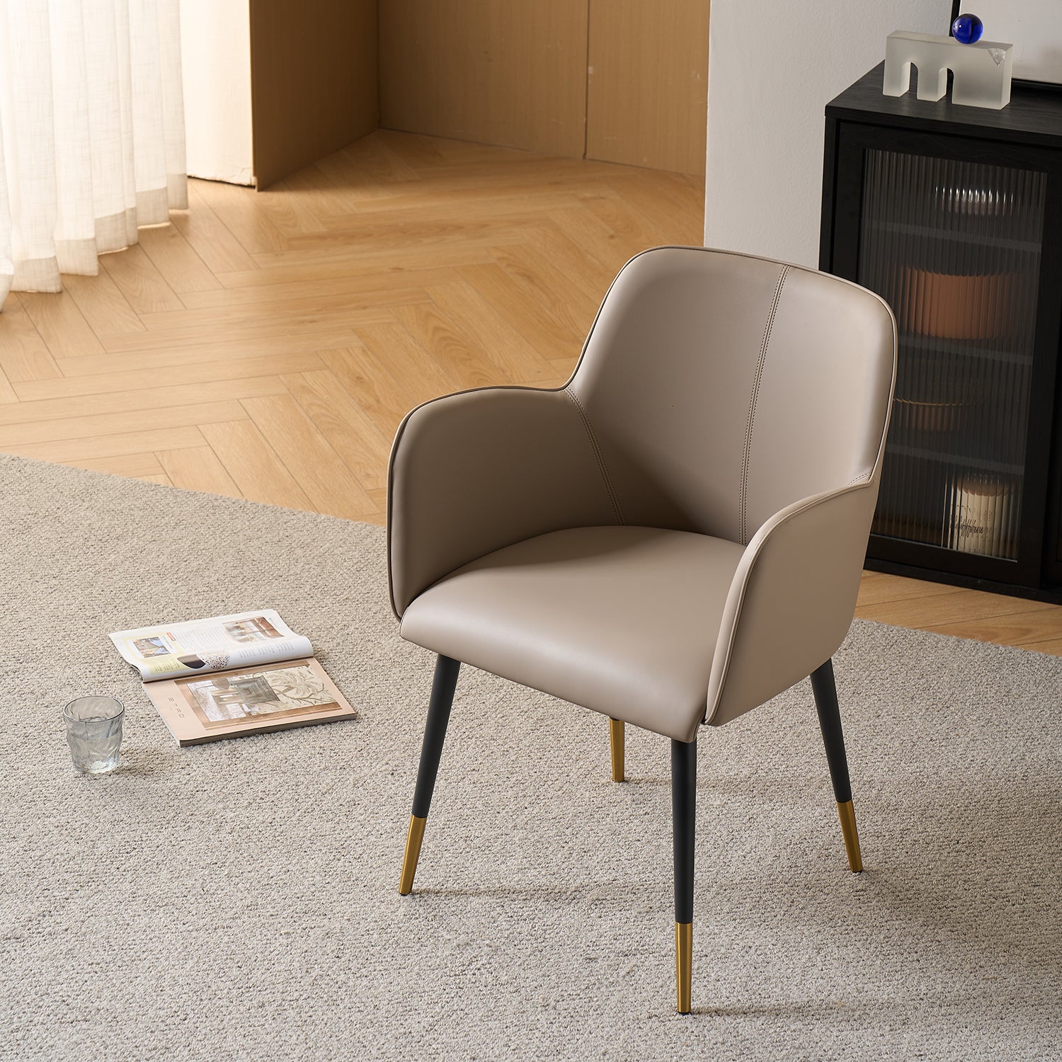 Modern Fabric And Leather Dining Chair METAL MAN N9 – LOFT HOME