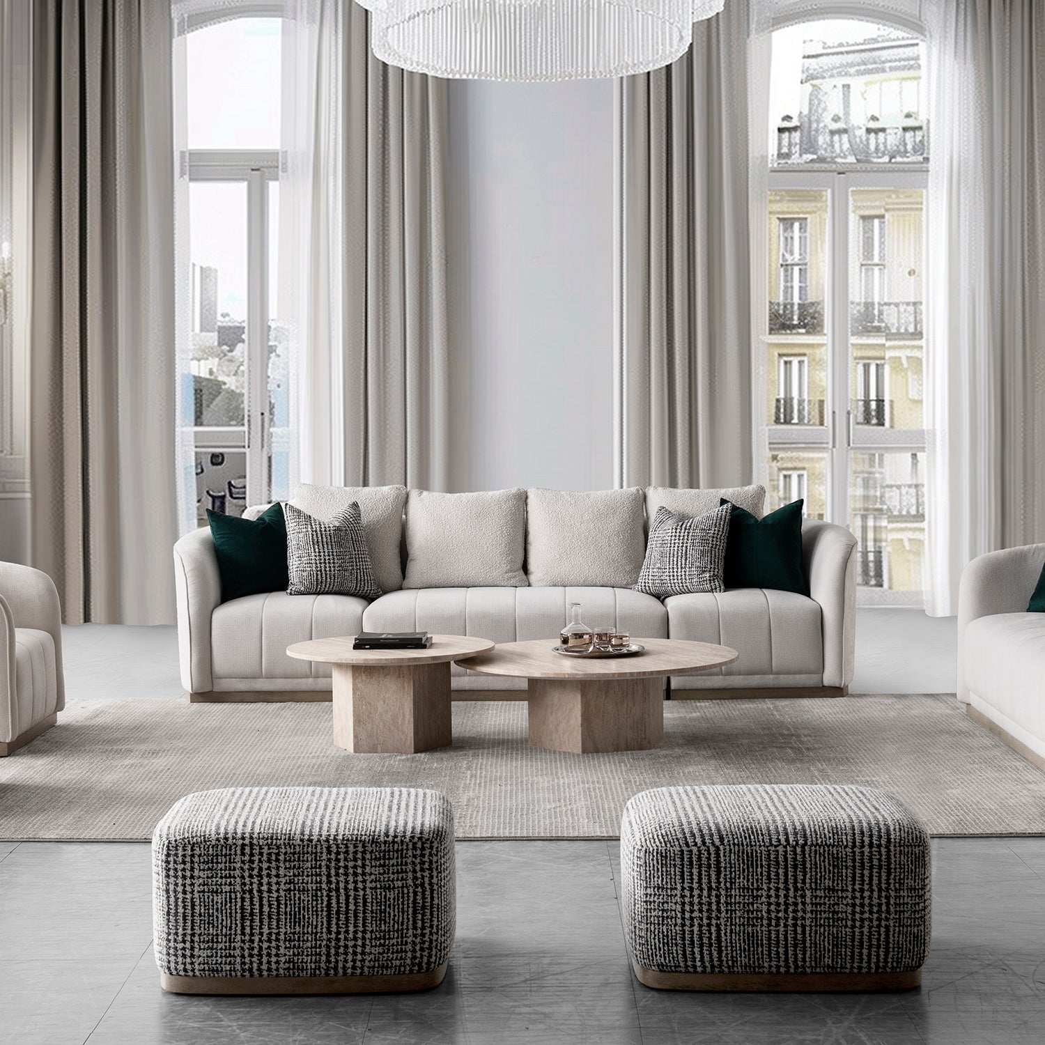 Japandi Cotton Fabric Sectional 4 Seater Sofa PANNA – LOFT HOME