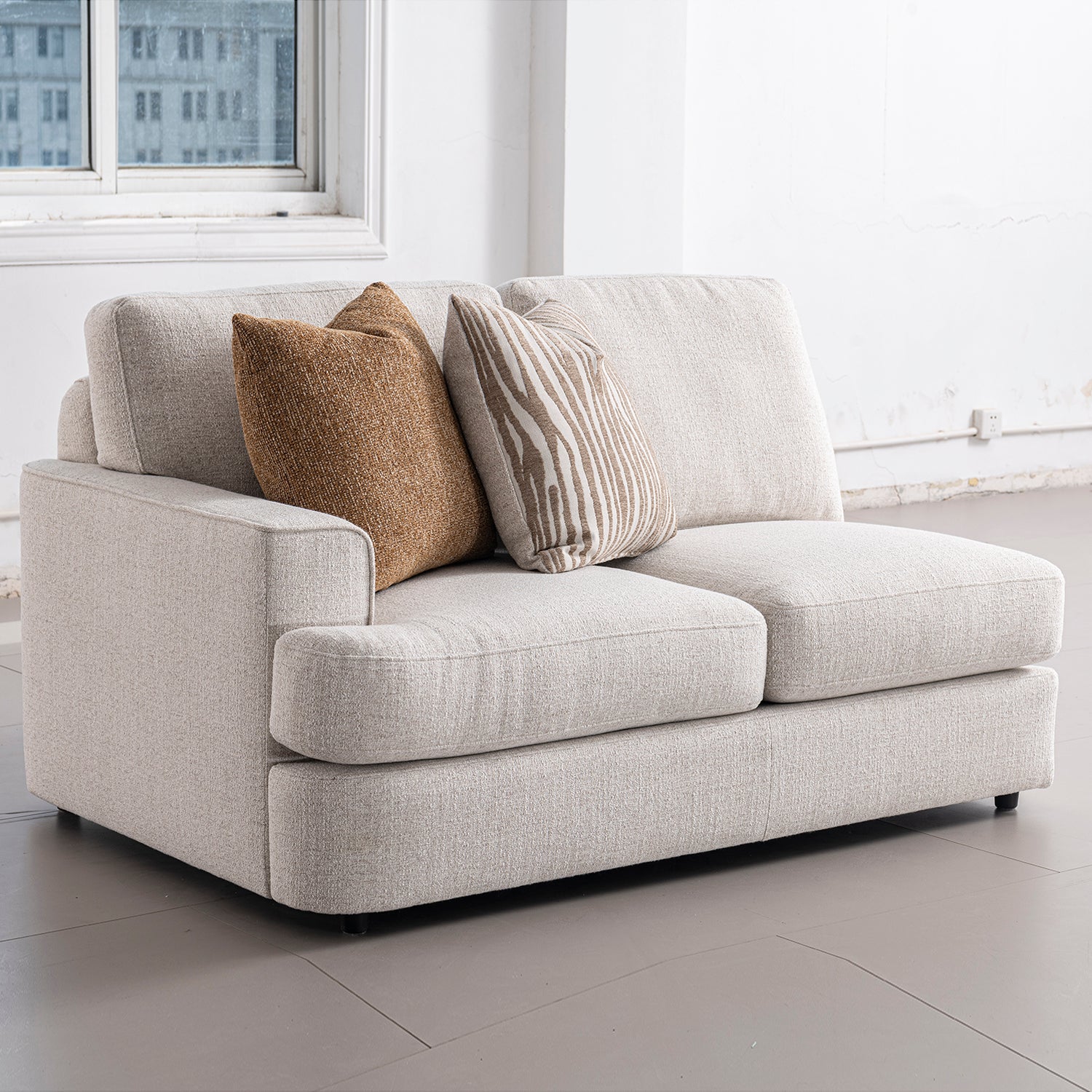 Modern Mixed Weave Fabric Corner 2 Seater Sofa LUCENT – LOFT HOME