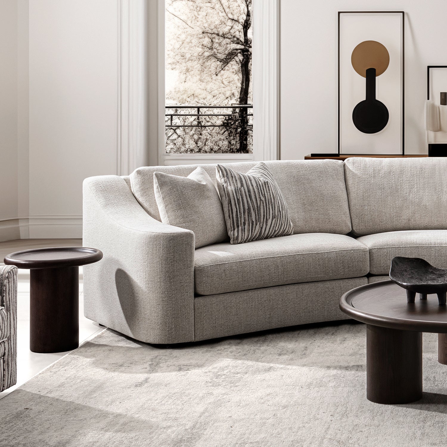 Modern Mixed Weave Fabric Modular Corner 2 Seater Sofa TERRA – LOFT HOME