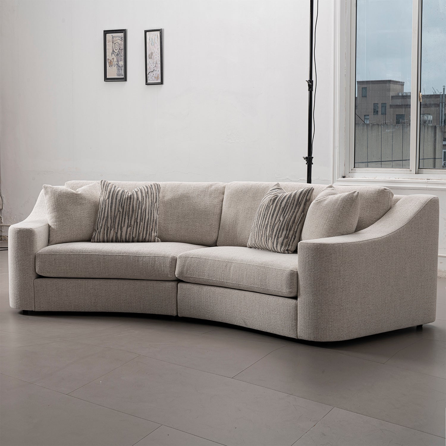 Modern Mixed Weave Fabric Modular Sectional Curve 4 Seater Sofa TERRA ...