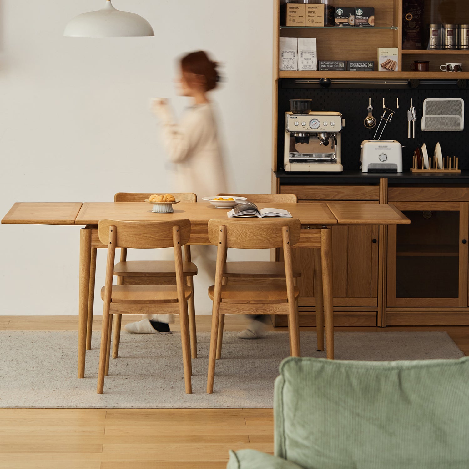 Scandinavian Oak Wood Extendable Dining Table MCGEE – LOFT HOME