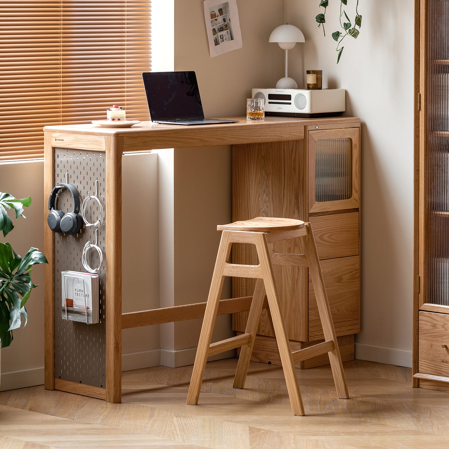 Scandinavian Oak Wood Stackable Bar Stool STACKO – LOFT HOME