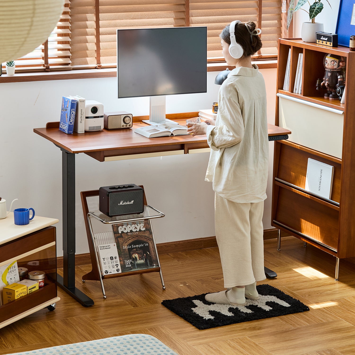 [Ready Stock] Vintage Boxwood Electric Height Adjustable Study Table E ...