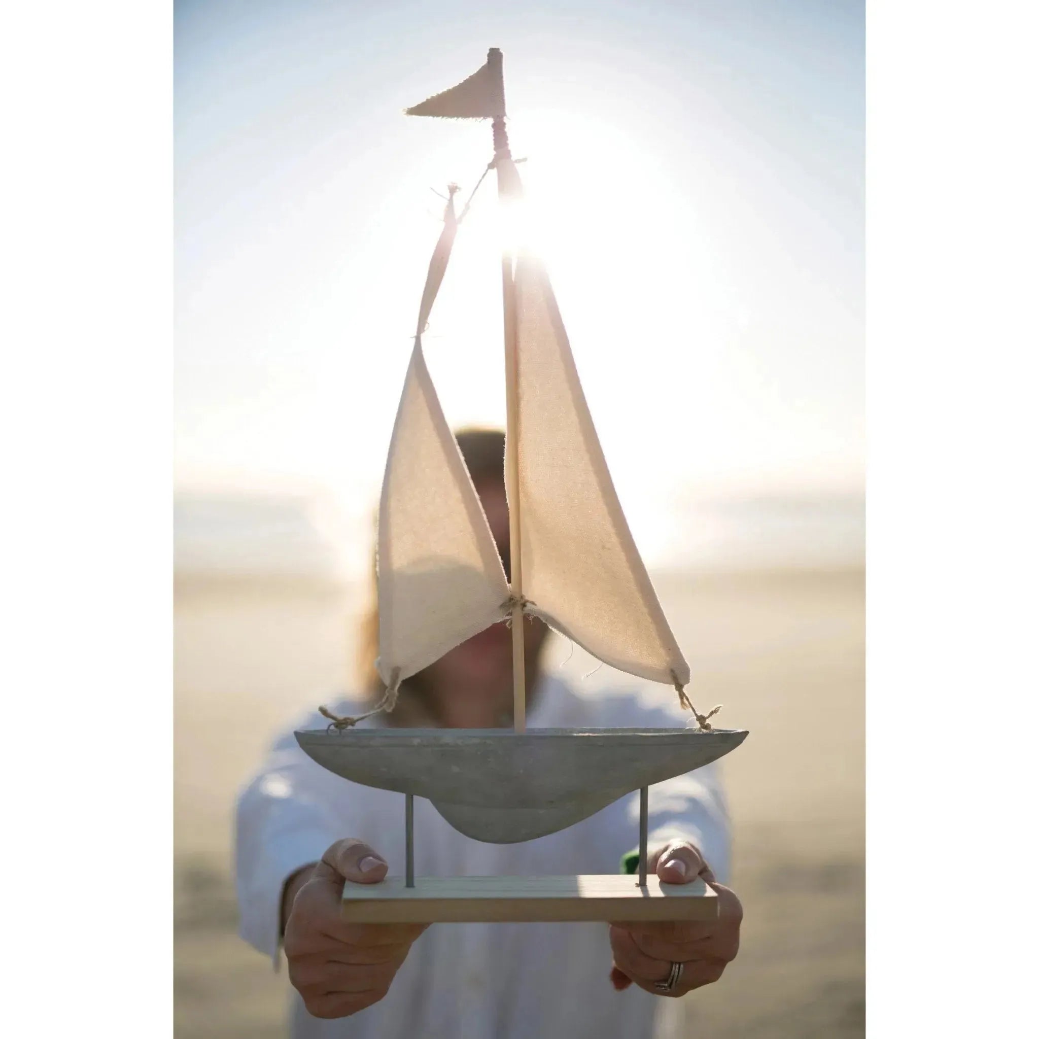 Cement & Fabric Boat Decoration with Stand – LOFT HOME
