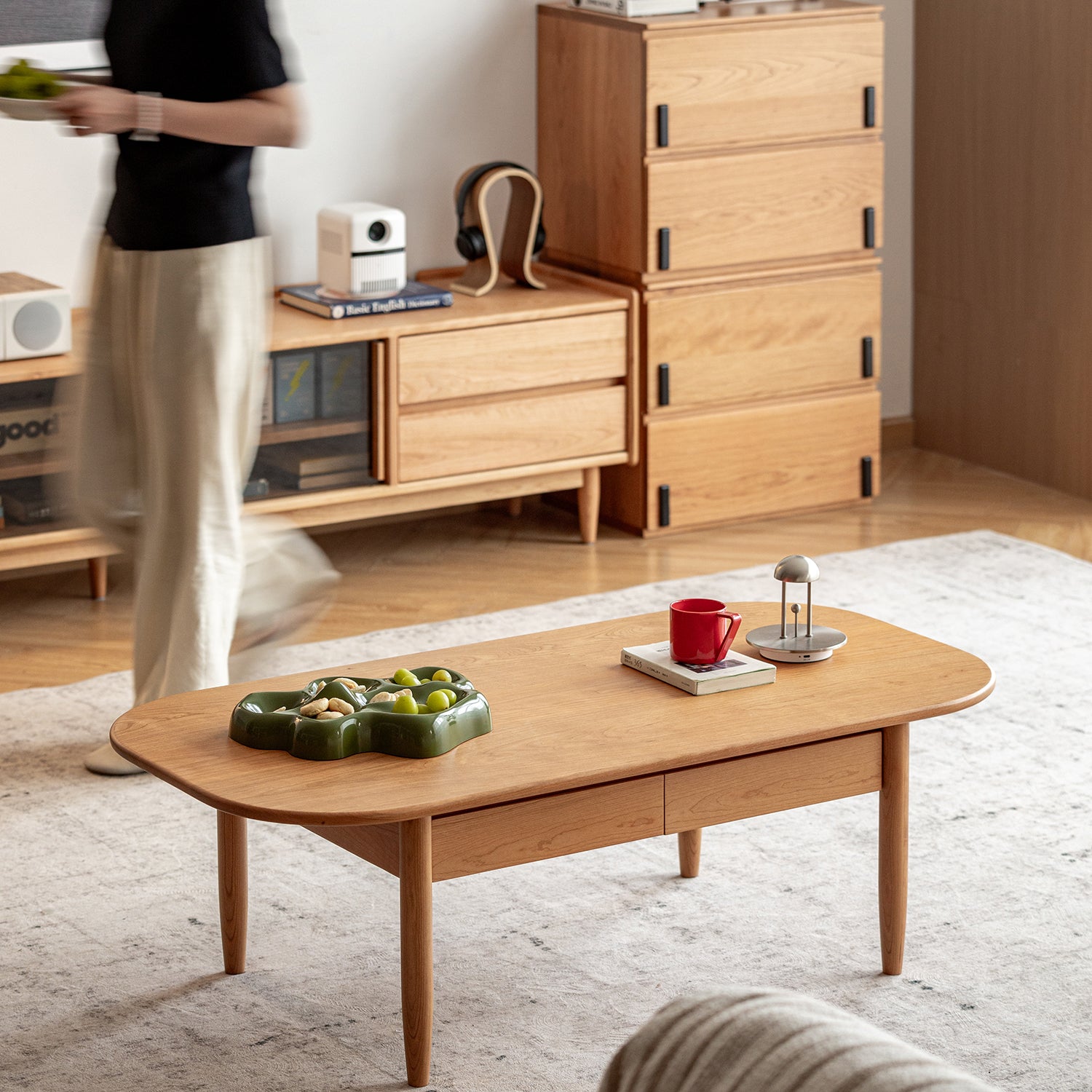 Scandinavian Cherry Wood Coffee Table VISTA – LOFT HOME