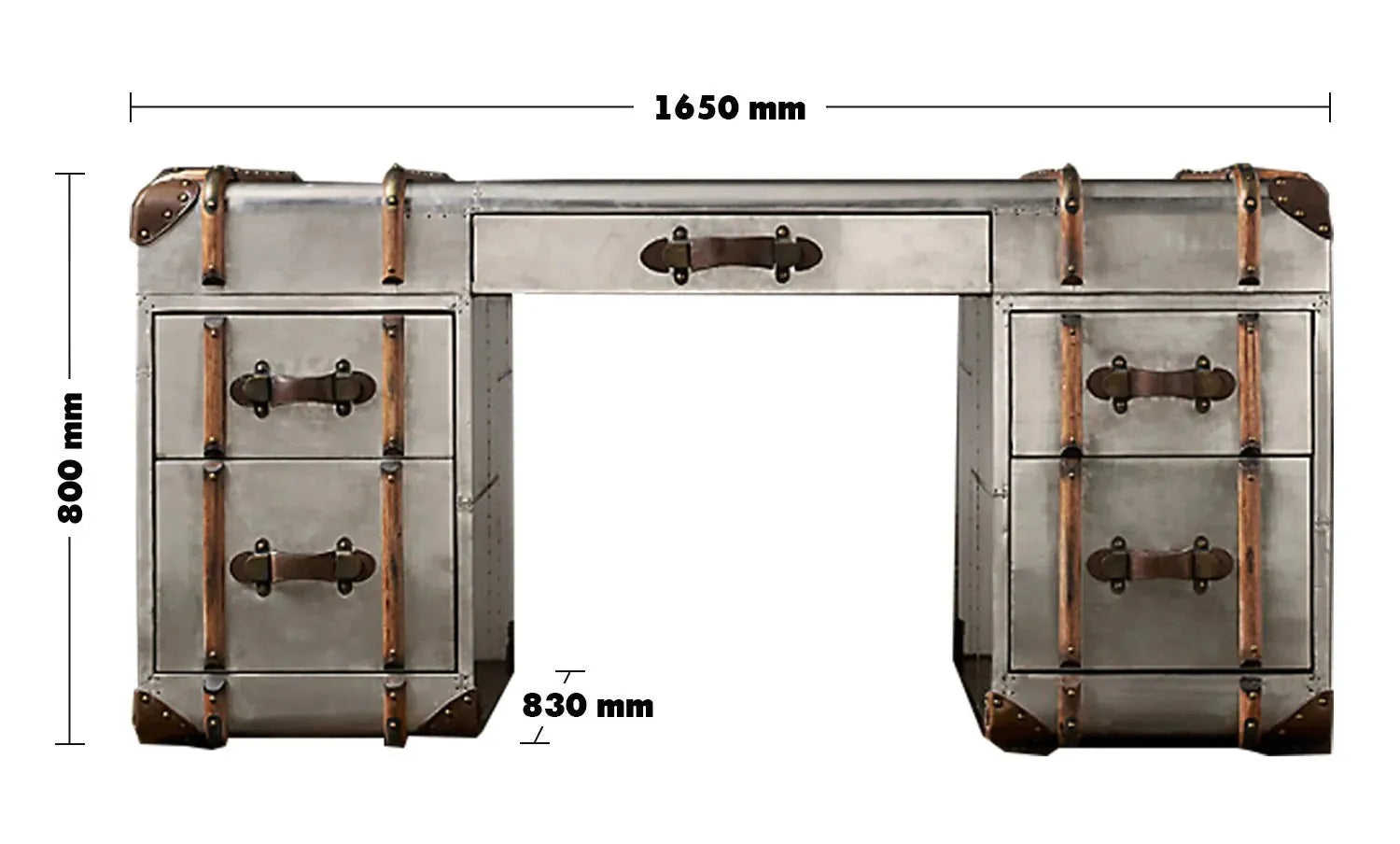 Industrial Aluminium Study Table RICHARDS TRUNK – LOFT HOME