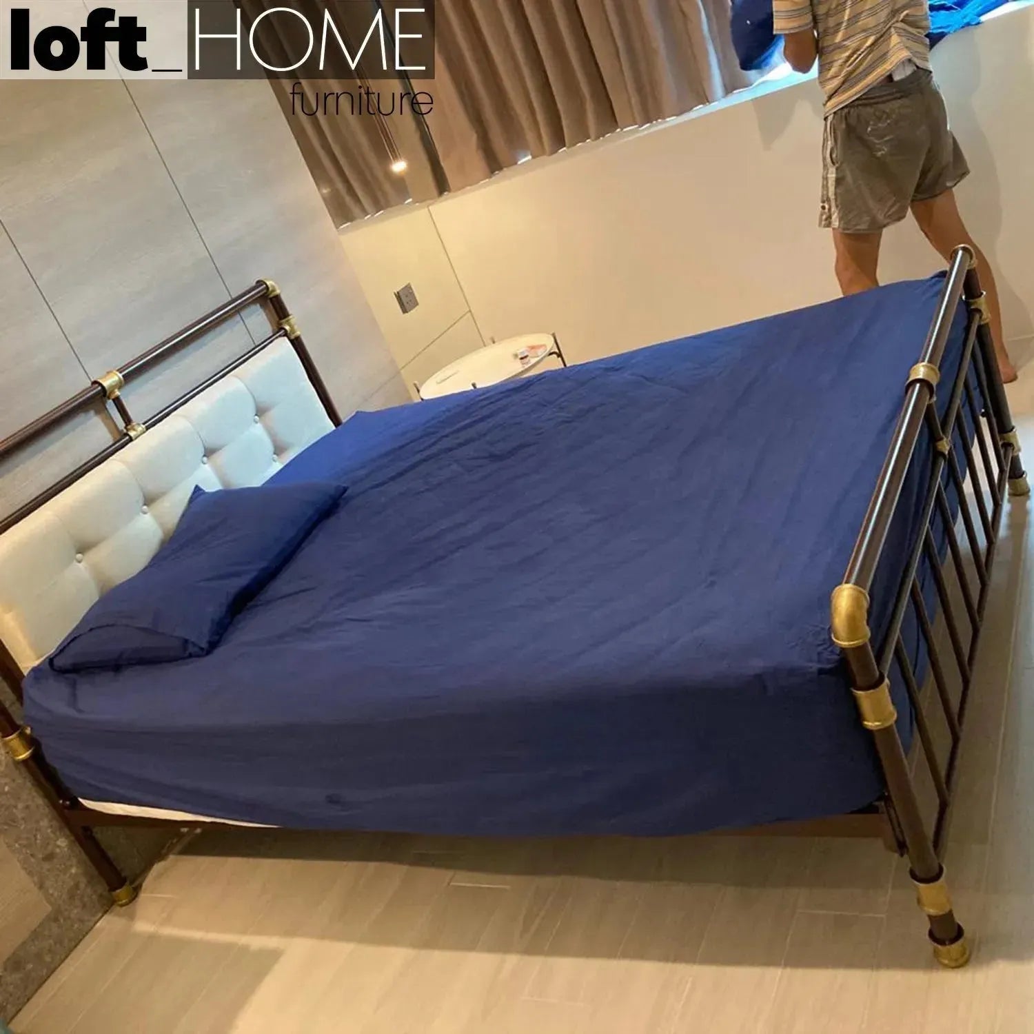 Industrial Metal Bed PIPE – LOFT HOME