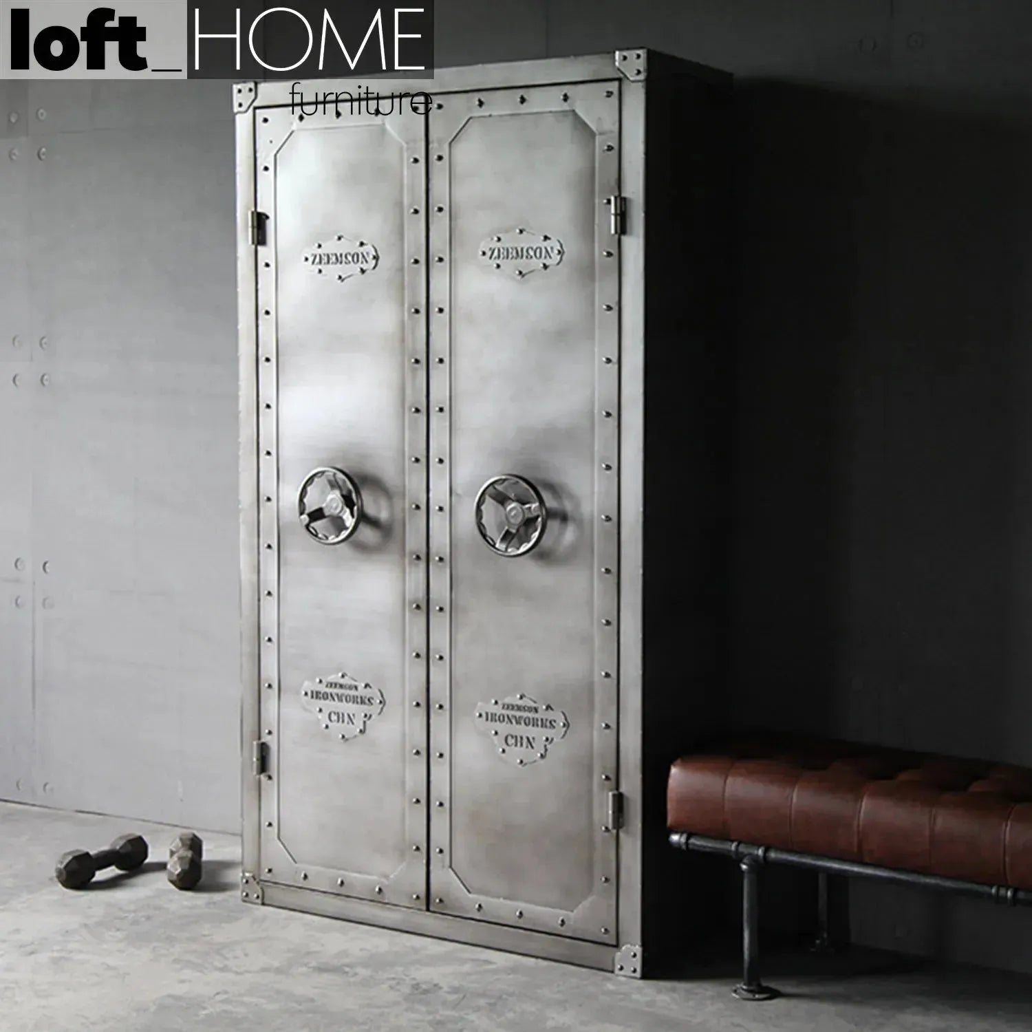 Industrial Metal Wardrobe HATCH WHEEL DOUBLE – LOFT HOME