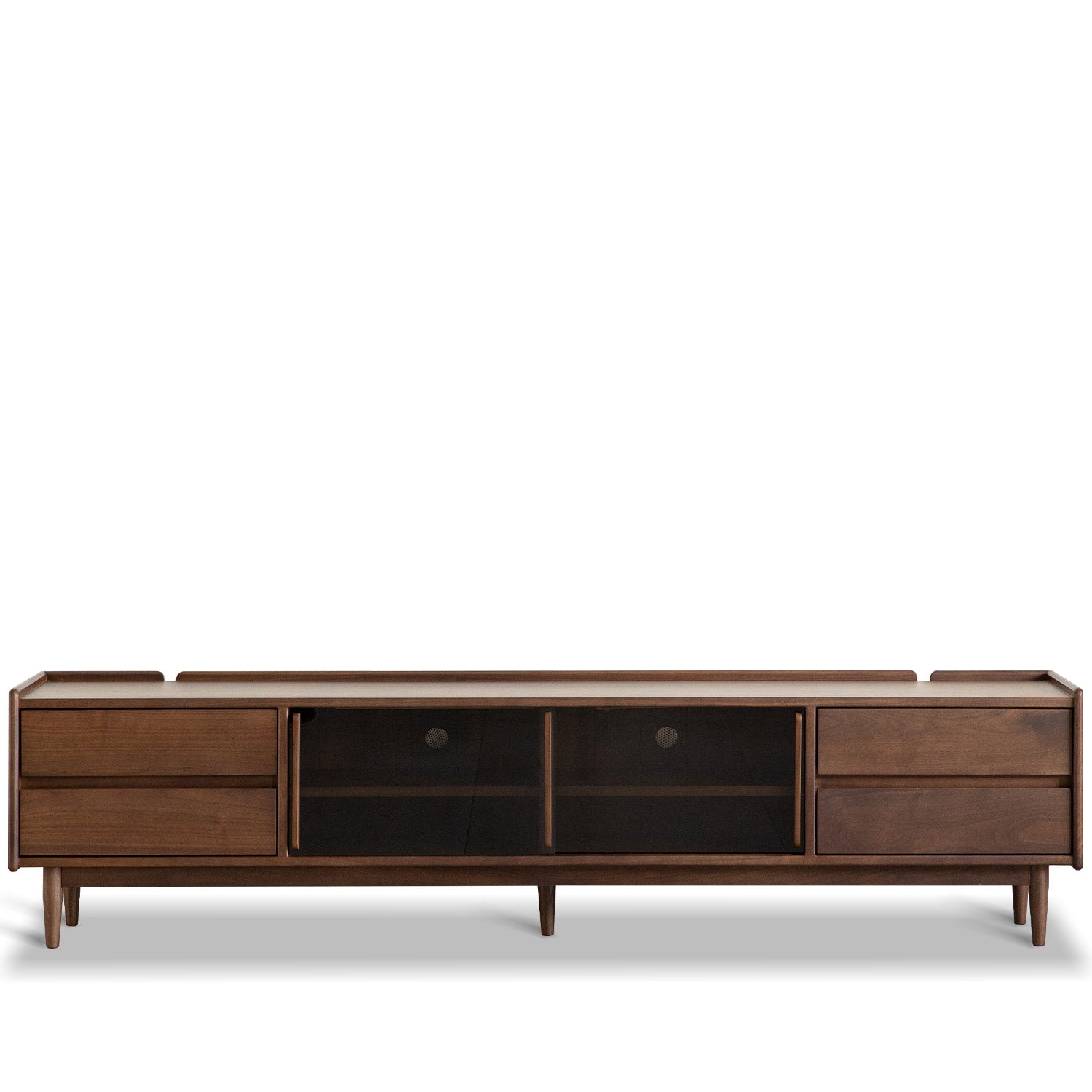 Japandi Walnut Wood TV Console VISTA – LOFT HOME
