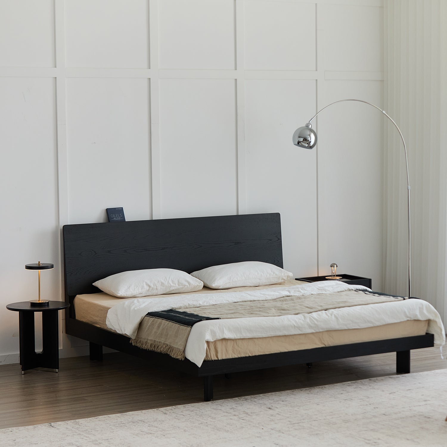 Minimalist Ash Wood Veneer Bed MONK – LOFT HOME