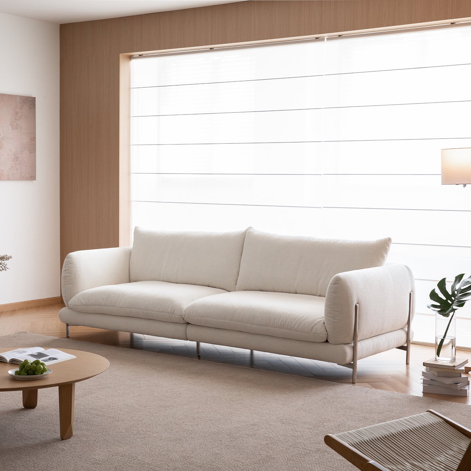 Minimalist Cotton Fabric 4 Seater Sofa COMO – LOFT HOME