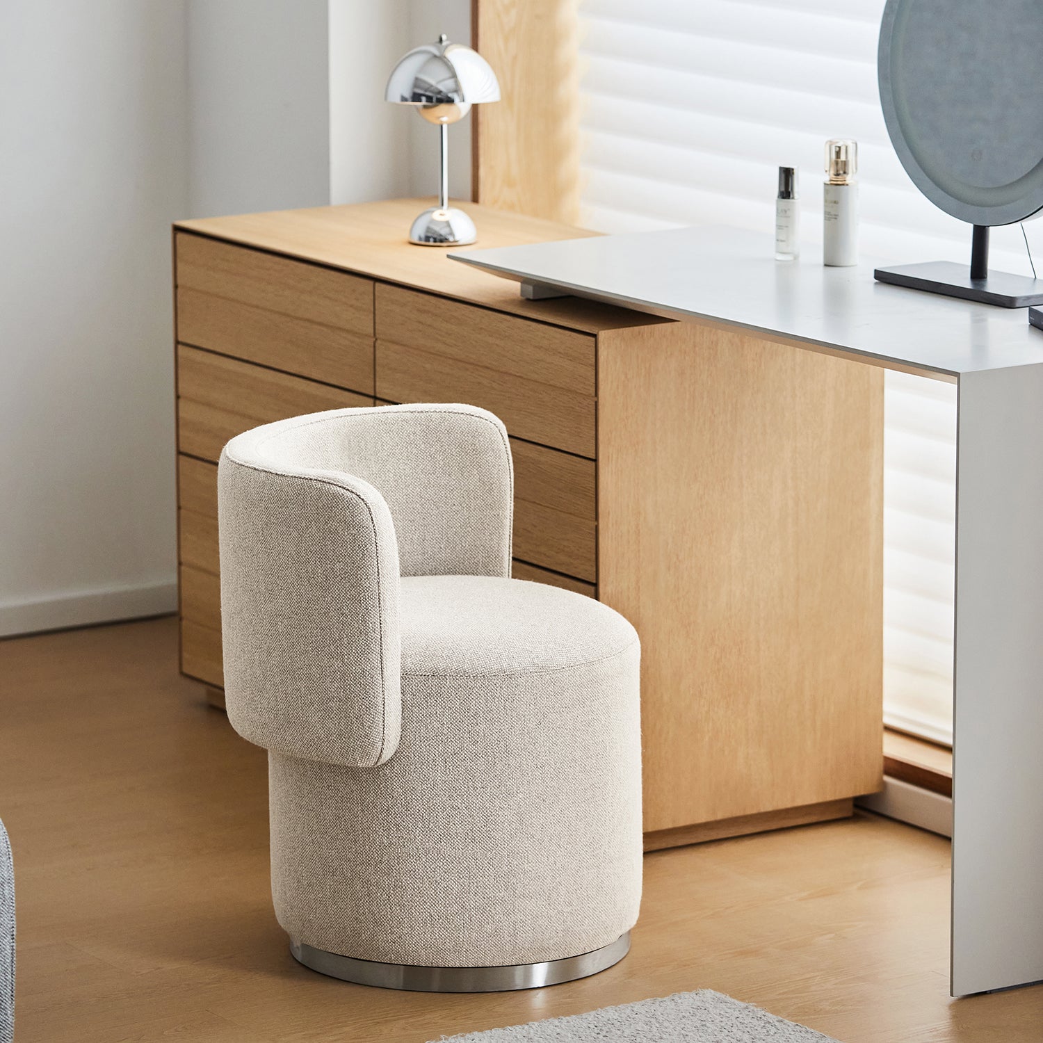 Minimalist Cotton Fabric Dressing Chair NOEL – LOFT HOME