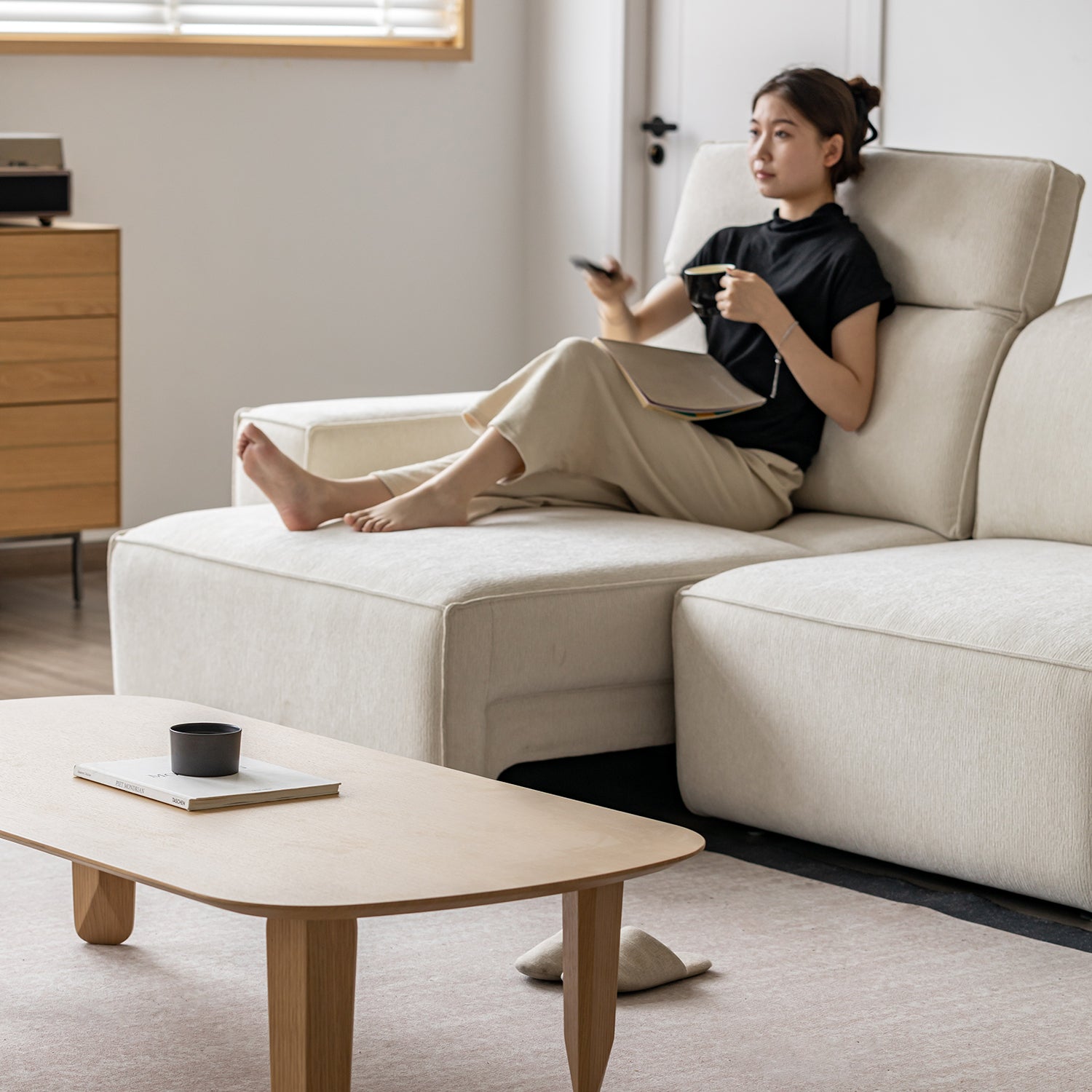 Minimalist Chenille Velvet Fabric Electric Recliner 3 Seater Sofa Bed ...