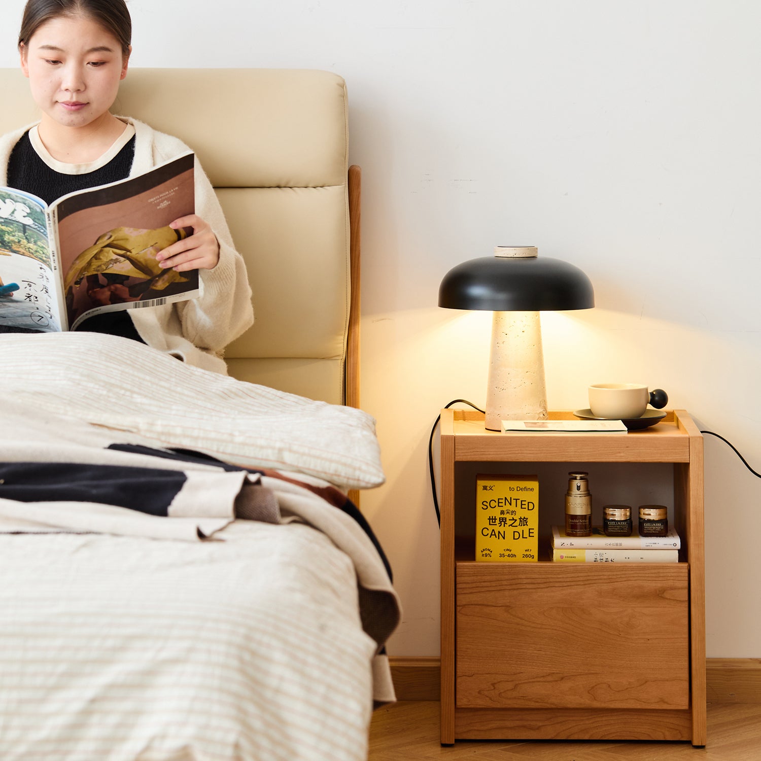 Scandinavian Cherry Wood Side Table SUGAR – LOFT HOME