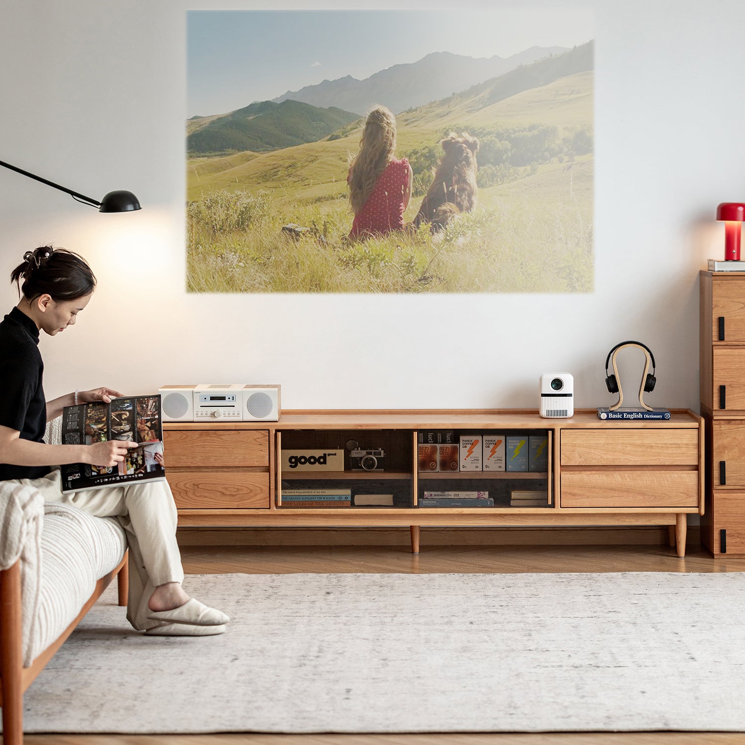 Scandinavian Cherry Wood TV Console VISTA – LOFT HOME