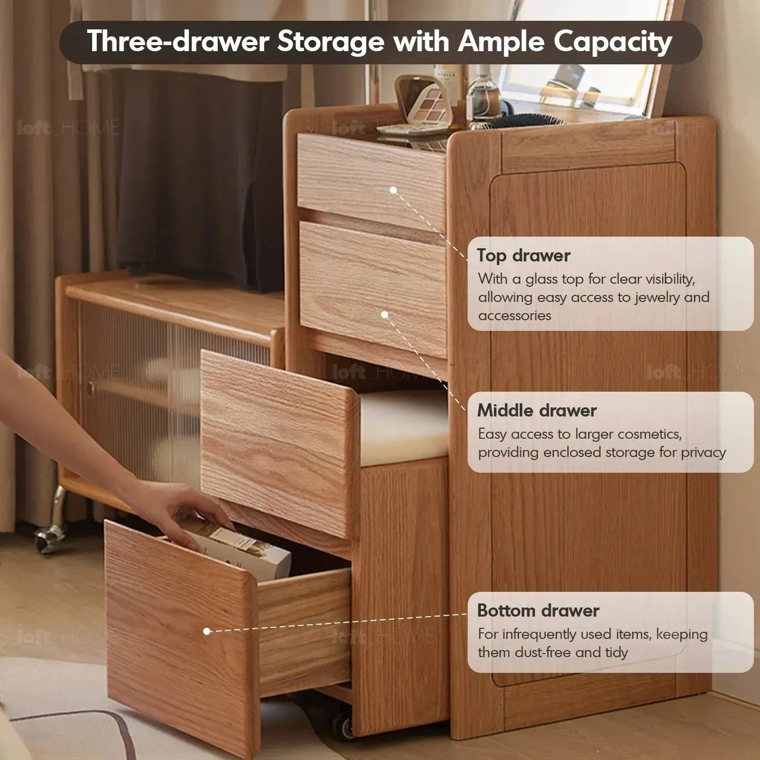 Scandinavian Oak Wood good Dressing Table