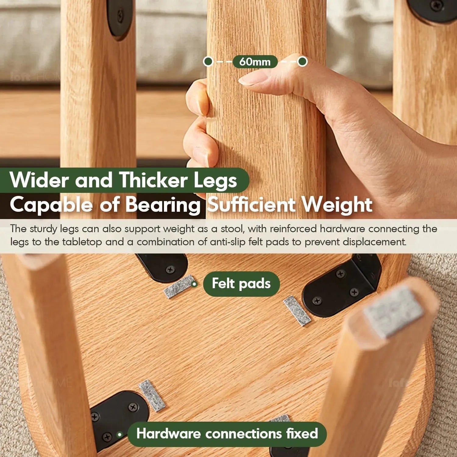 Scandinavian Oak Wood Stackable Stool HARVEST – LOFT HOME