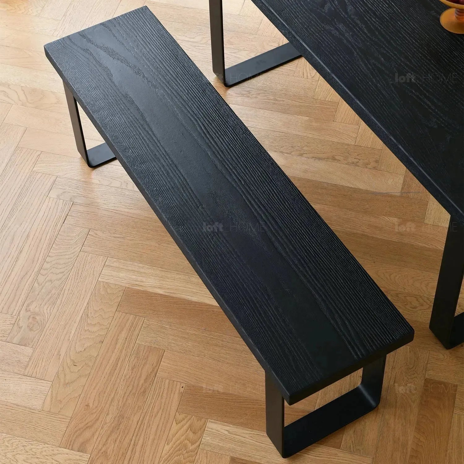 [Ready Stock] Bench U SHAPE OAK | Black | L1600 x W350 x H450mm – LOFT HOME