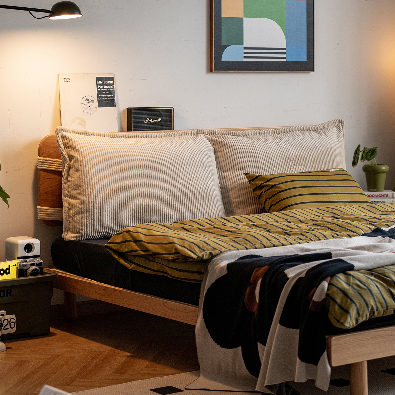 [Ready Stock] Universal Corduroy Velvet Fabric Bed Head Cushion - Quee ...