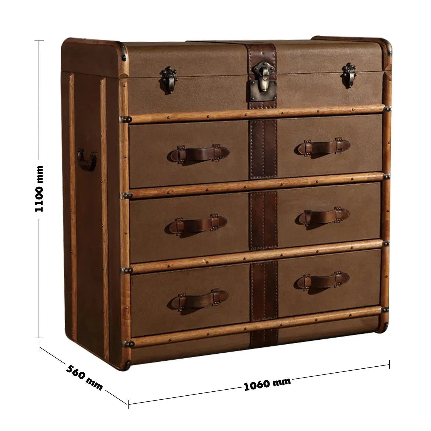 Vintage Canvas Drawer Cabinet RICHARDS TRUNK CANVAS LOFT HOME